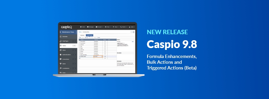 Caspio 9.8 Release: Formula Enhancements, Bulk Actions and Triggered ...