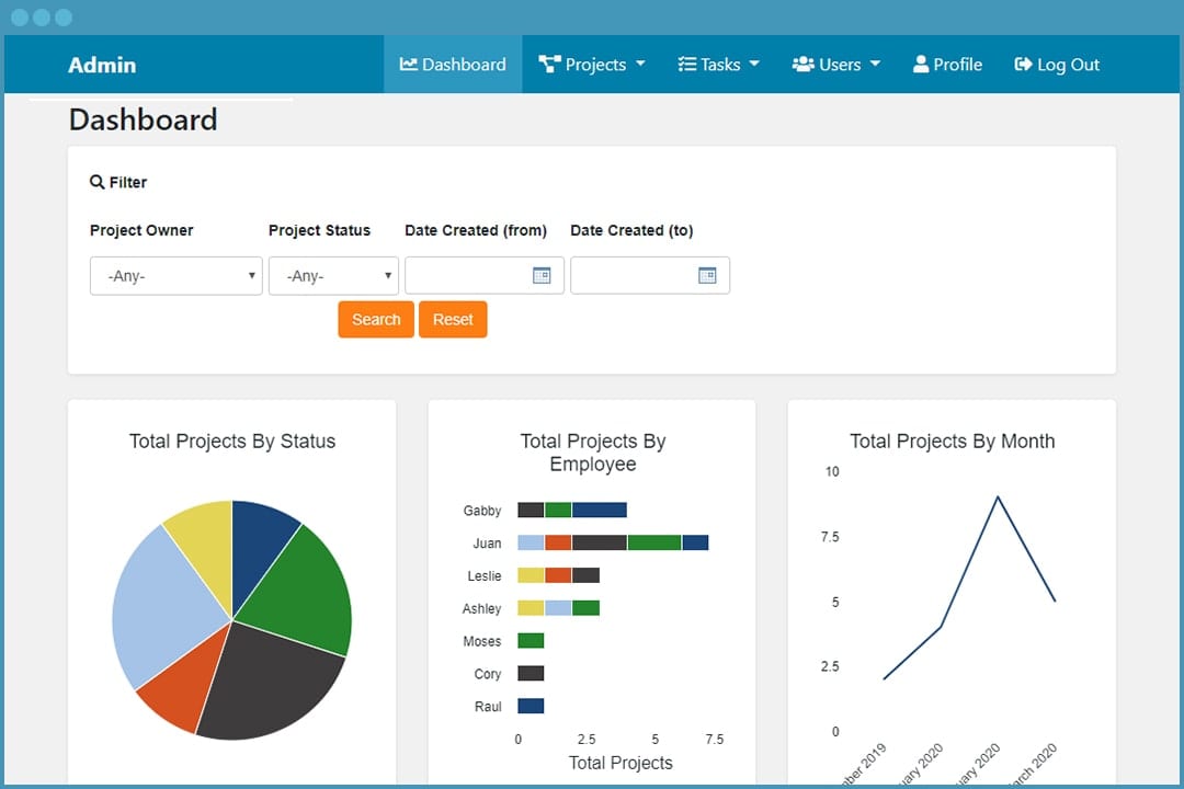 Web-Based Project Management App - Free App Template | Caspio